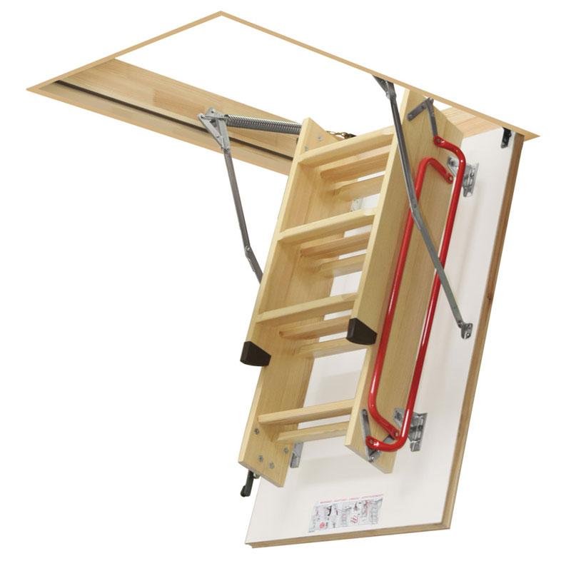 3 Section Timber Folding Loft Ladder - Piston Assisted